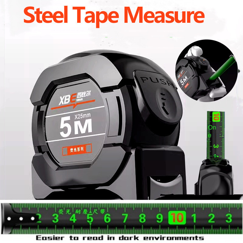 High Precision Self Locking 10M Fluorescent Steel Tape Measure Self ...