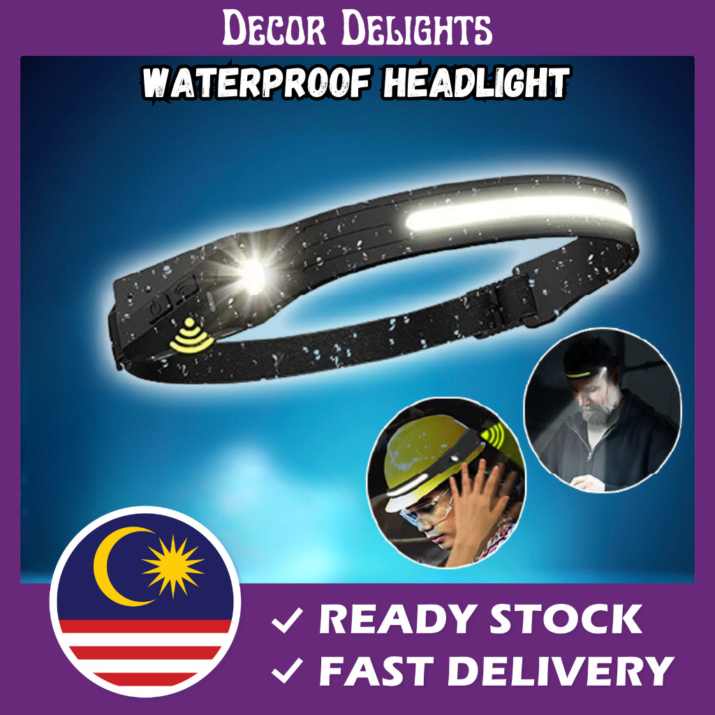 Waterproof COB Sensor Head Light USBCharging LED Dual Light Source ...