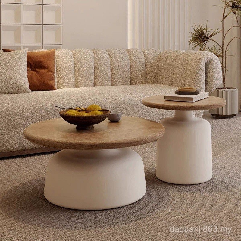 Cream Style Solid Wood Coffee Table Combination Living Room Household ...