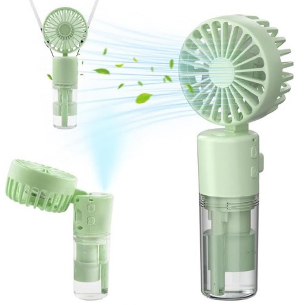 Portable mist fan, water mist fan, handheld rechargeable, outdoor mist ...
