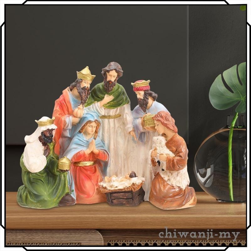 [ChiwanjifcMY] Christmas Nativity Figurine Nativity Scene Figures for ...