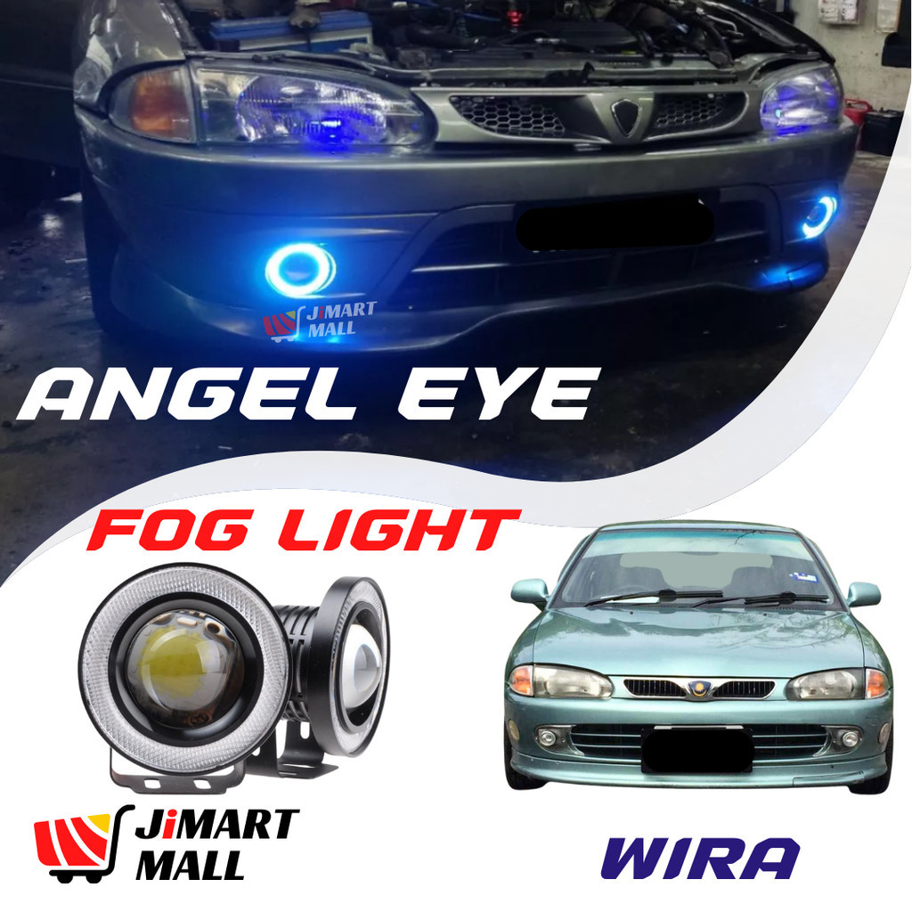 PROTON WIRA ANGEL EYE LED FOG LAMP SPOTLIGHT Halo Ring COB Light Lampu ...