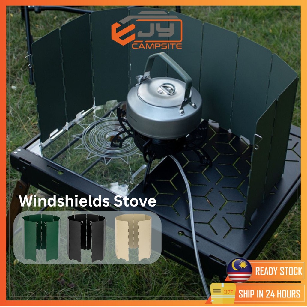 Windshield Stove Windscreen Foldable Camping Wind Deflector Gas Stove ...