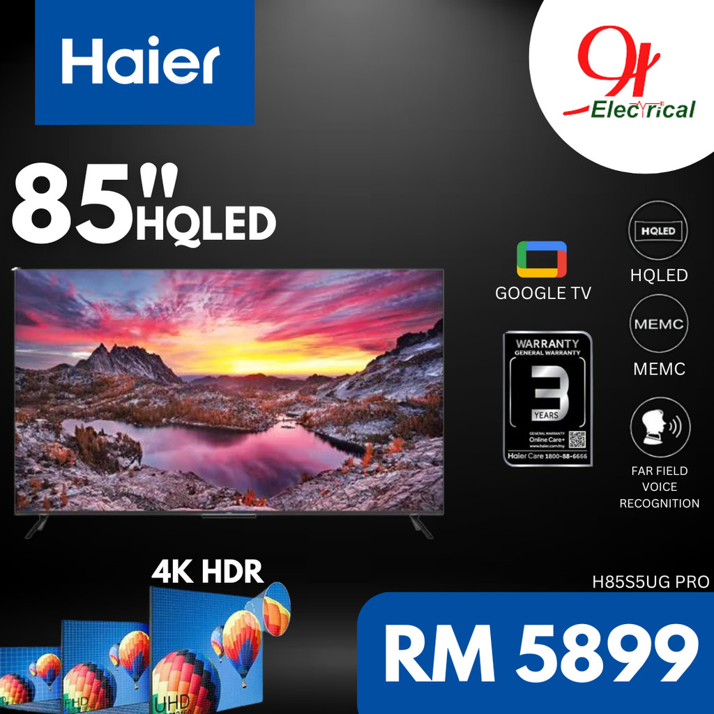Haier 85" 4K UHD HDR Smart Android HQLED TV H85S5UG PRO | Shopee Malaysia