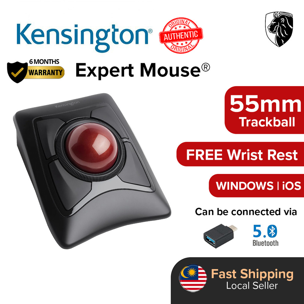 (MY) Kensington Expert Mouse- 55mm Trackball, Wireless WiFi USB Dongle ...