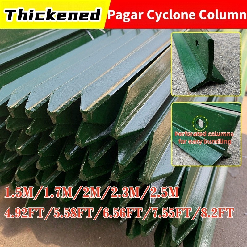2m 2.5m tiang/ Pagar Cyclone/ Fence Column Triangle Steel Iron Column ...