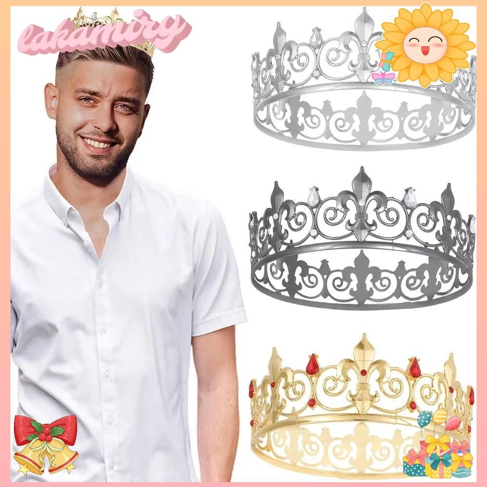 LAKAMIRY Bar Mitzvah Crown, Round Metal King Crown, Fashion Korean ...