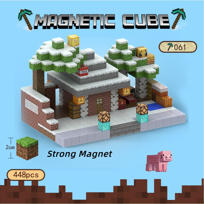 Magnetic Cube Toys Block World Magnetic Building Blocks Mining Cave ...