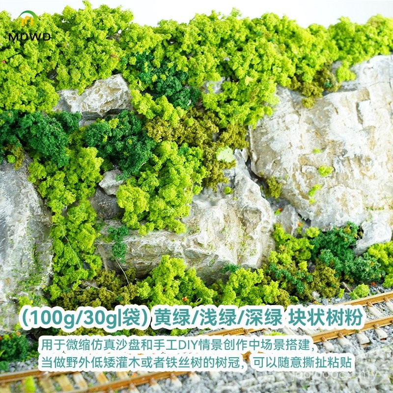 Miniature Simulation Sand Table Tree Powder Sponge Bush Unity Model Low ...