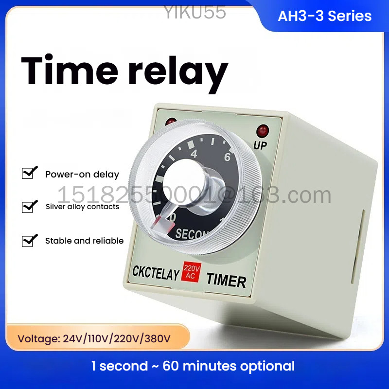 AH3-3 Time Relay Electrification Delay Timer AC220/DC24V AH3-3(with base) | Shopee Malaysia