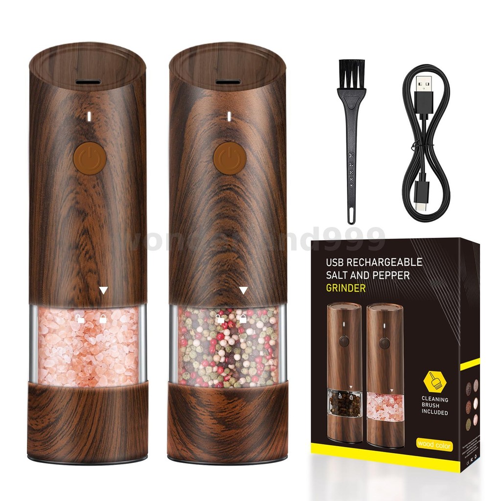 500mAh Electric Pepper Grinder in Wood Grain Color Electric Salt and ...