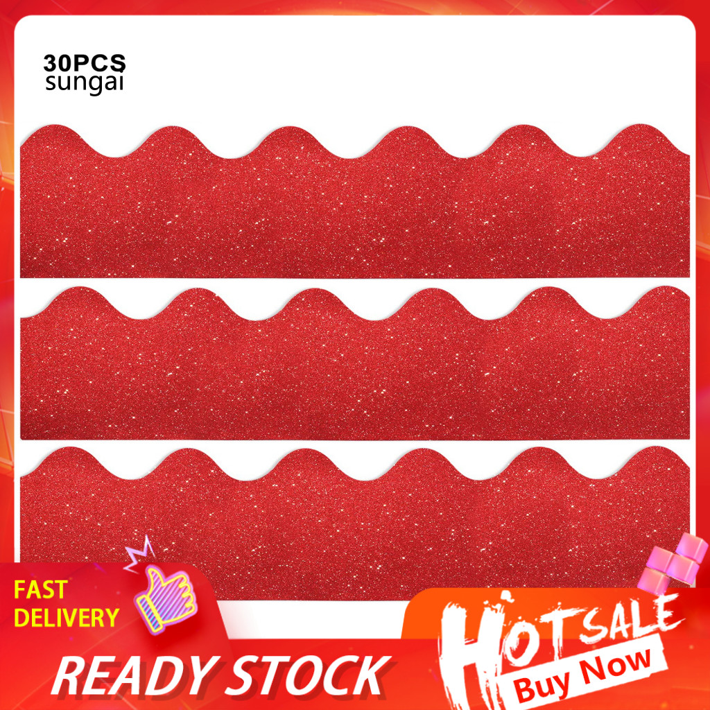 SUN_ Classroom Border Decorations Glitter Poster Borders 30pcs Glitter ...