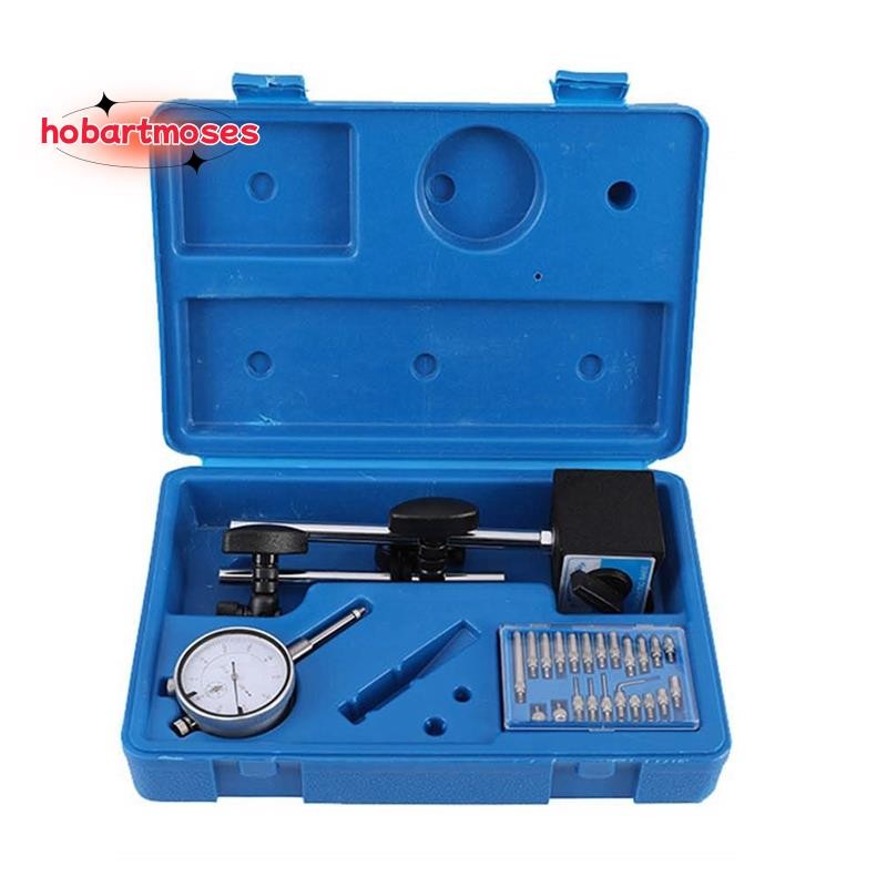 Dial Indicator with Magnetic Base Holder Fine Adjustable Long Arm 0-1 ...