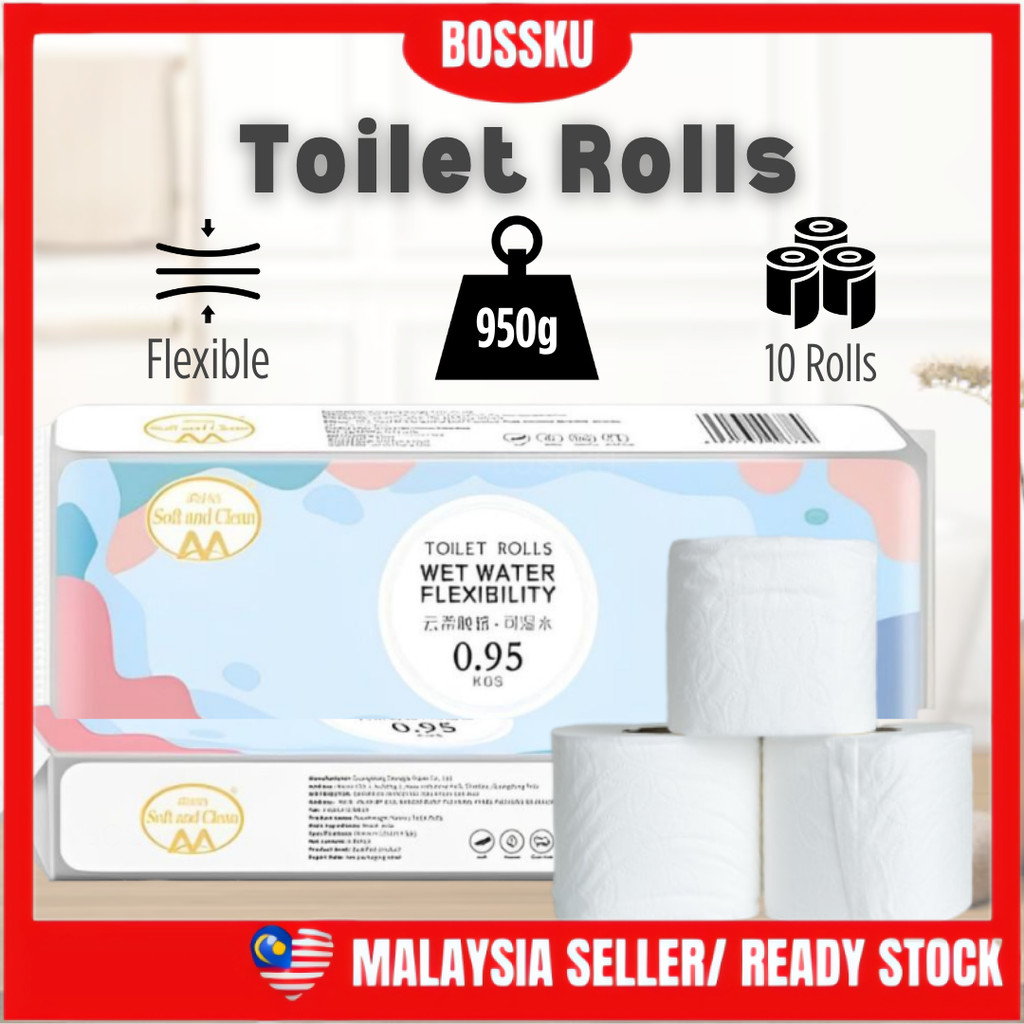 Toilet Paper Tissue Tisu Toilet Rolls 10 Rolls 3Ply Soft Wet Water ...