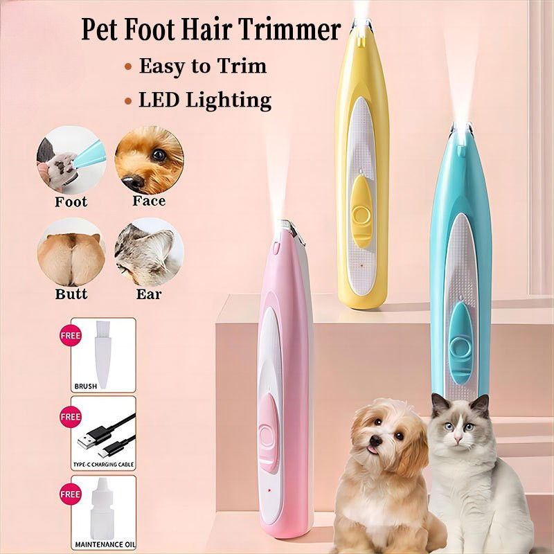 Electric Pet Dog Cat Mute Paw Shaver Foot Hair Trimmer Pet Paw Clipper ...