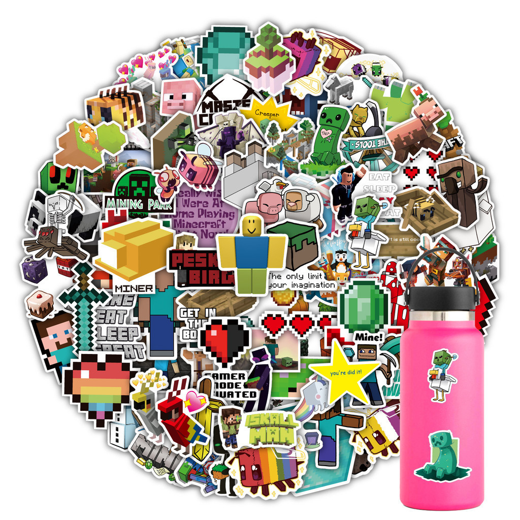 100/50PCS Hot Game Minecraft Waterproof Graffiti Stickers for Helmet ...