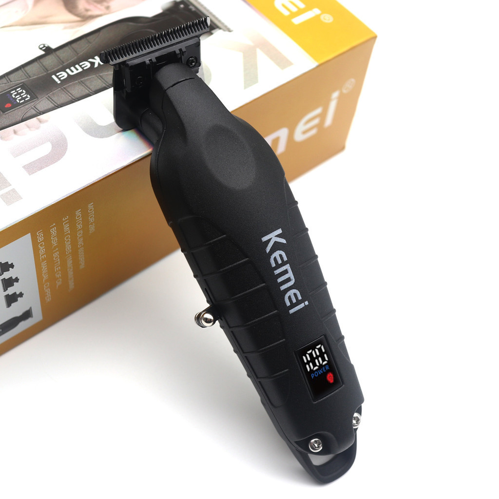 Professional Men's Hair Trimmer Kemei KM-2293 - 7500RPM Zero Gapped Full Metal T-Blade with DLC ...