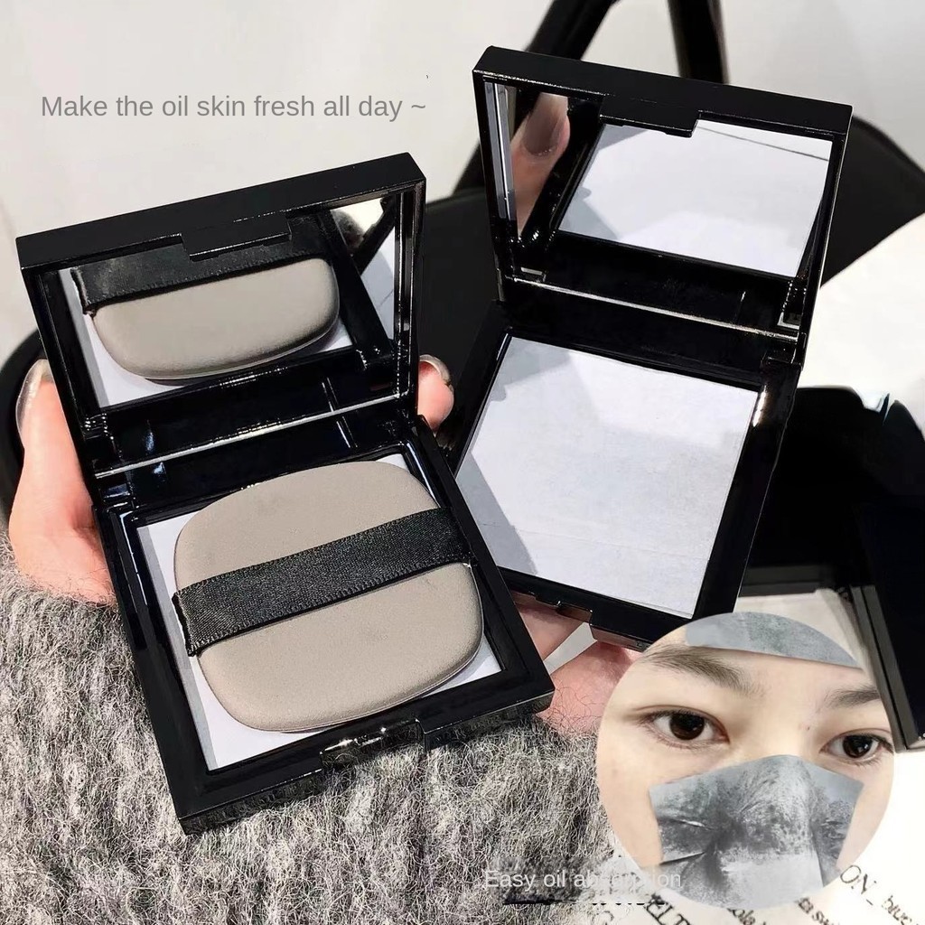 GAGK Portable Absorb Oil Paper Face Oil Control with Powder Puff Mirror ...