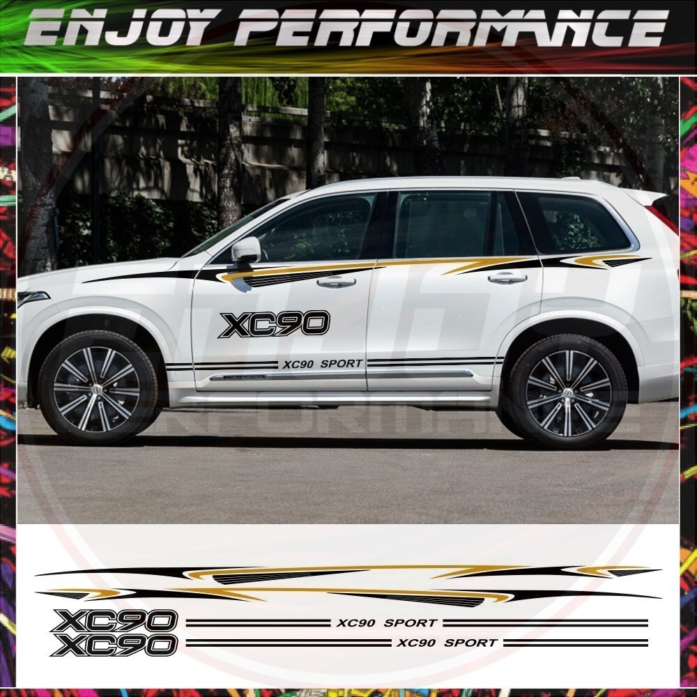 6PCS Car Side Stripe Stickers Volvo XC40 XC60 XC90 Sport Styling Tuning ...