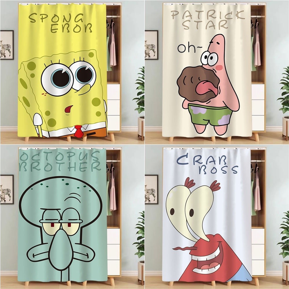 SpongeBob SquarePants Cartoon Cabinet Dust-proof Cloth Perforated Slide ...