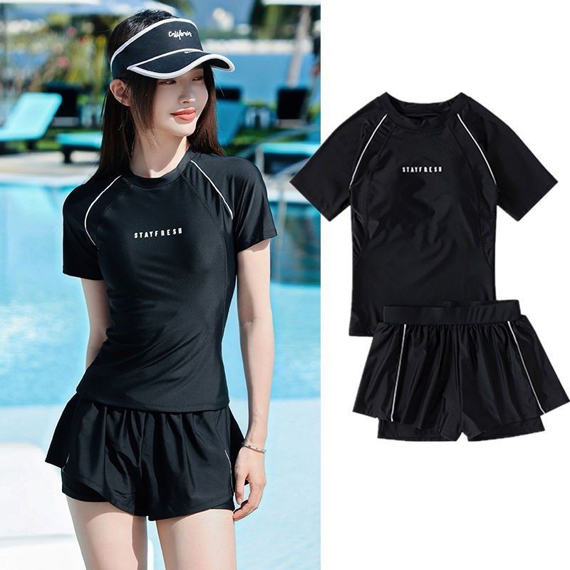 Extra Large Size Swimsuit Female Plus Size Conservative Student Split ...
