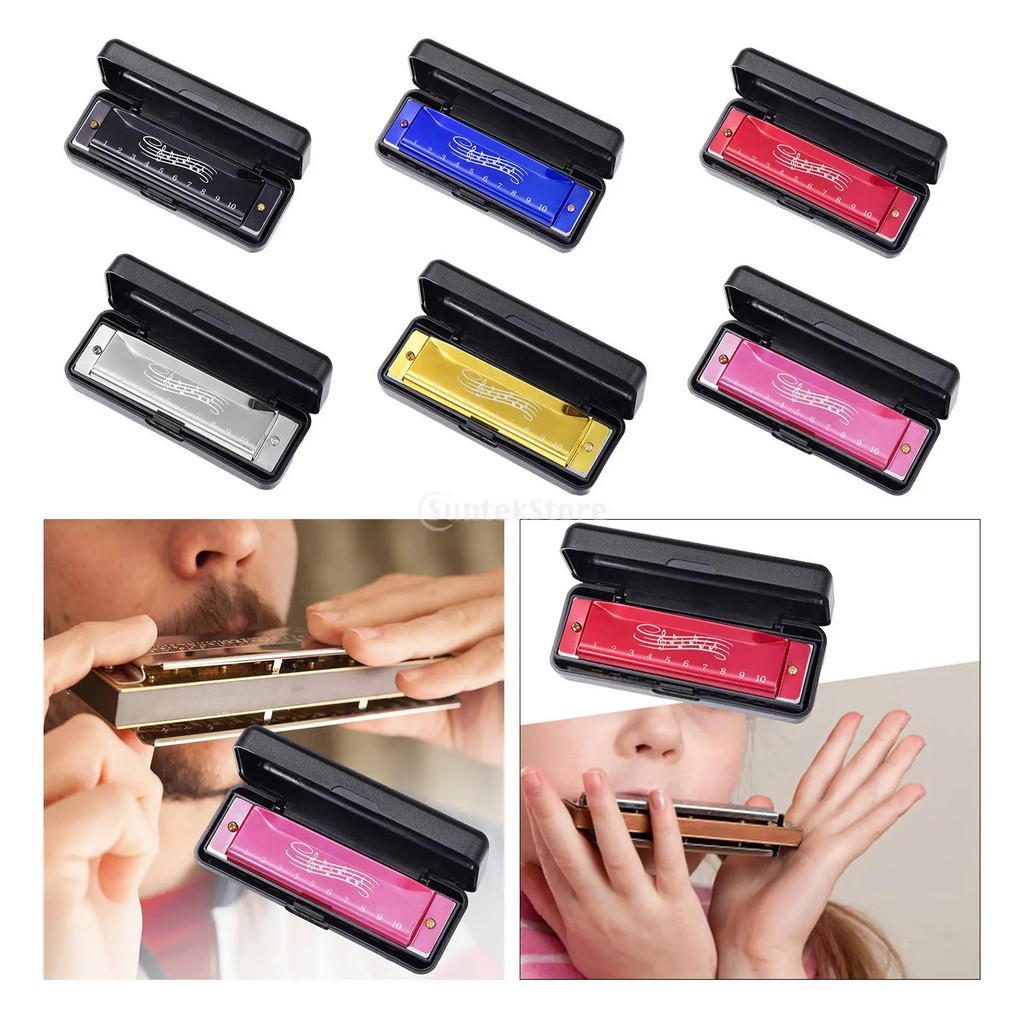 10 holes Harmonica Mouth Organ 20 Tone Practical Musical Instrument ...