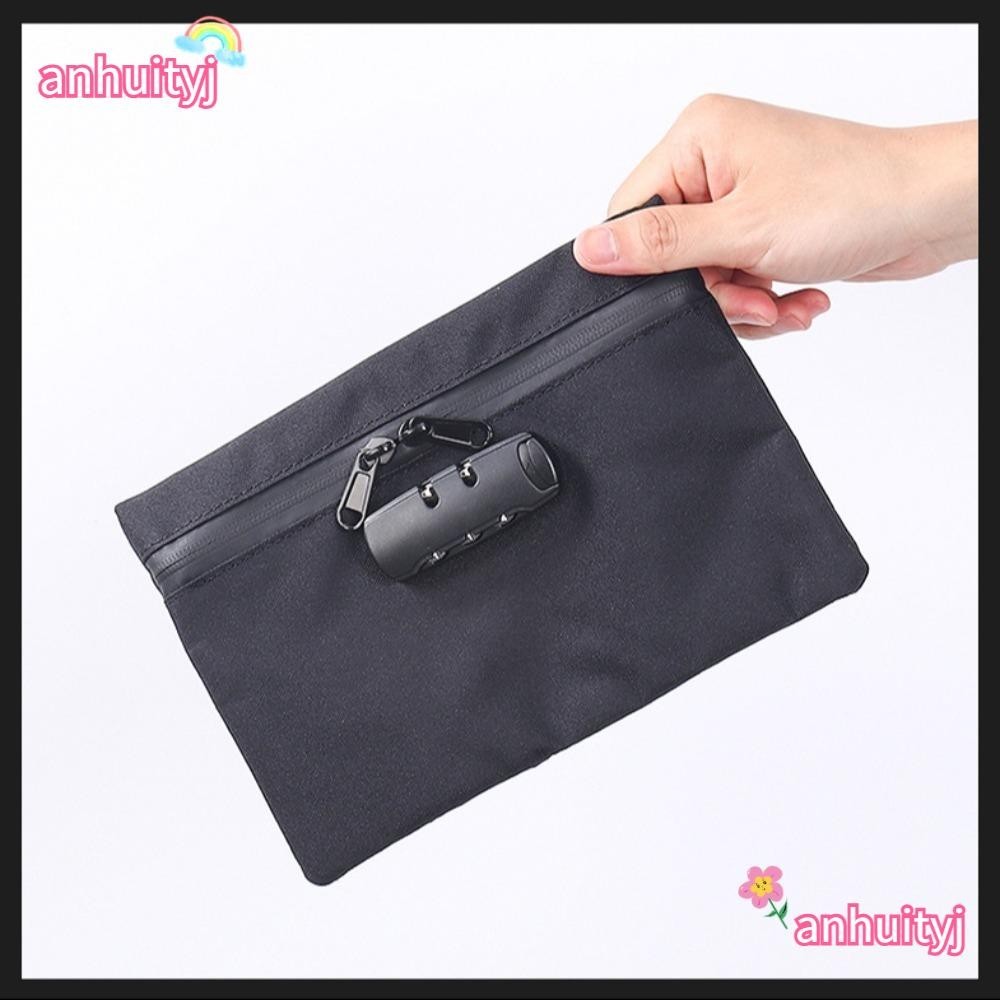 LANJ Money Bag With Lock, Black Portable Security Bag for Cash, Durable ...