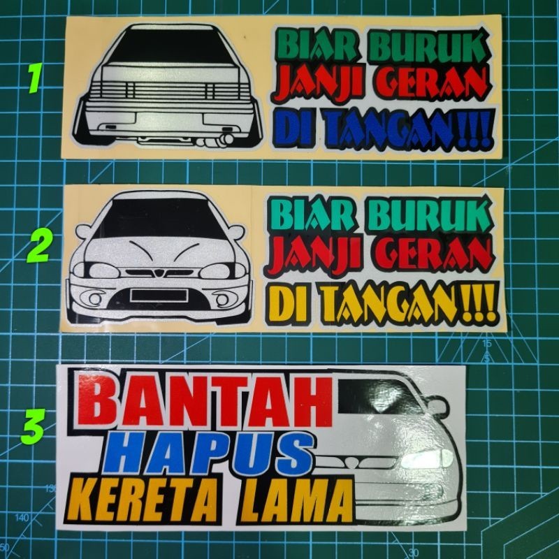 STICKER Biar buruk Janji Geran di Tangan CUTTING REFLECTIVE PANTUL ...