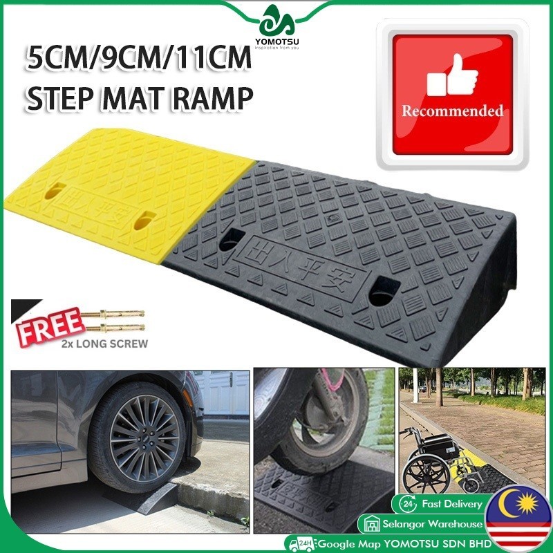 Step Mat Ramp Portable Curb Ramps Heavy Duty Plastic Threshold Ramp Kit ...