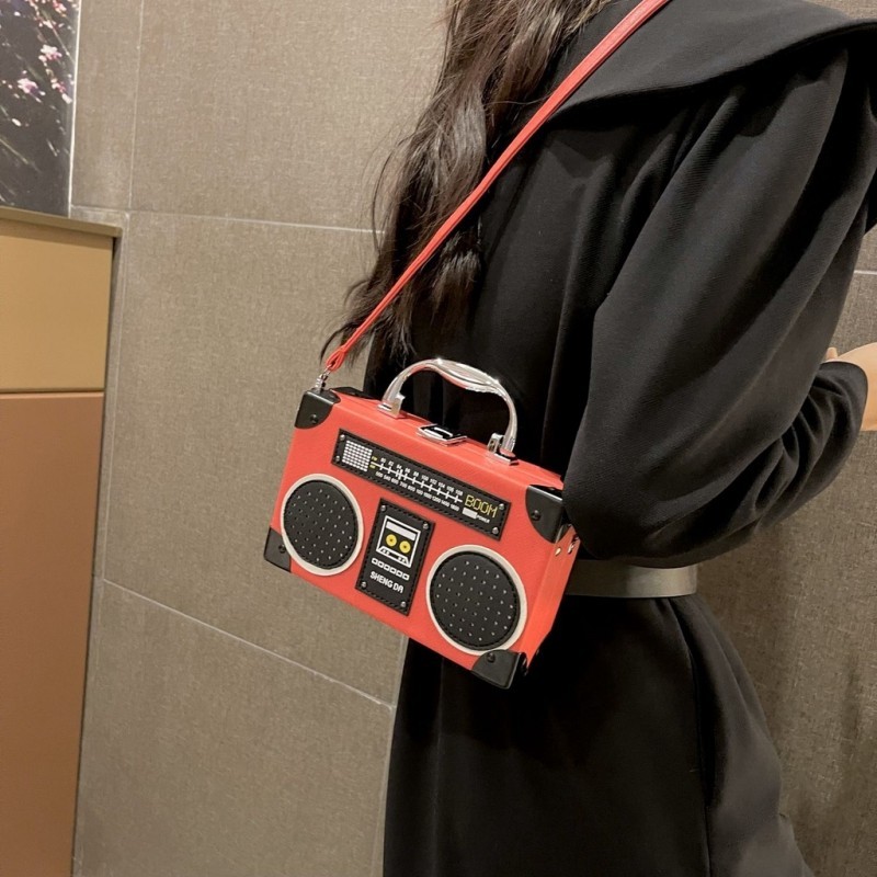 Retro bag Shoulder sling bag women Messenger bag Imitation Radio bag/Recorder bag Fashionable ...