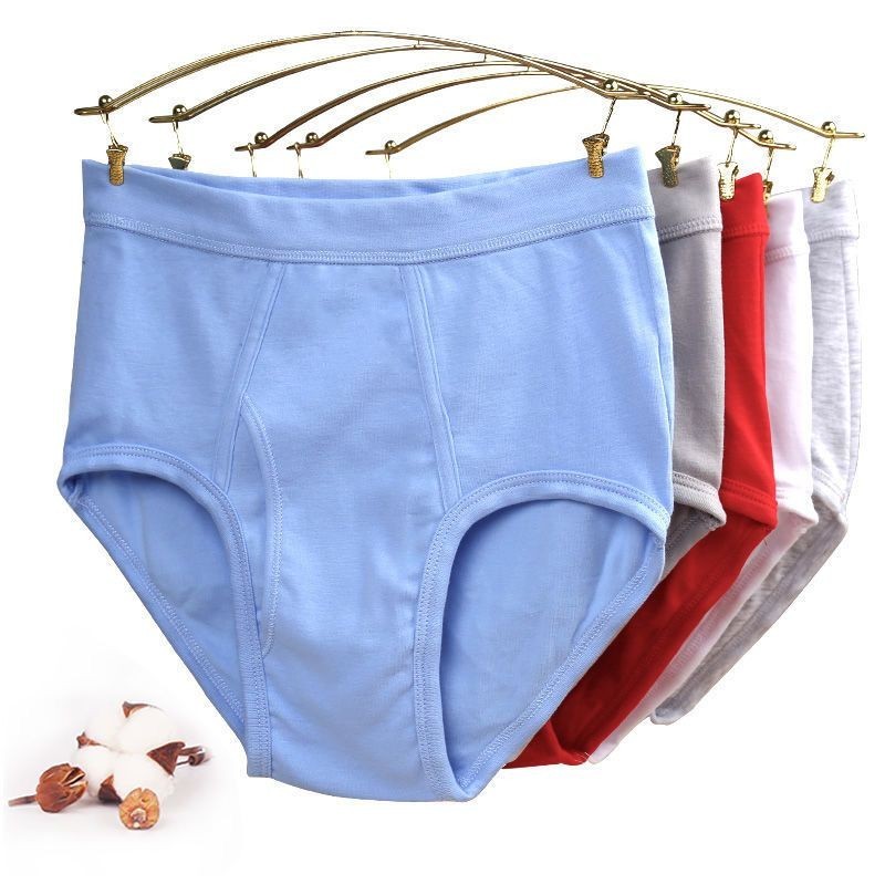 Men Underwear Pure Cotton High Waist Briefs Middle-aged Elderly Large ...