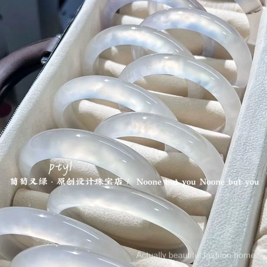 [Ready Stock] Natural Water Foam Jade High Ice Agate Bracelet Female ...