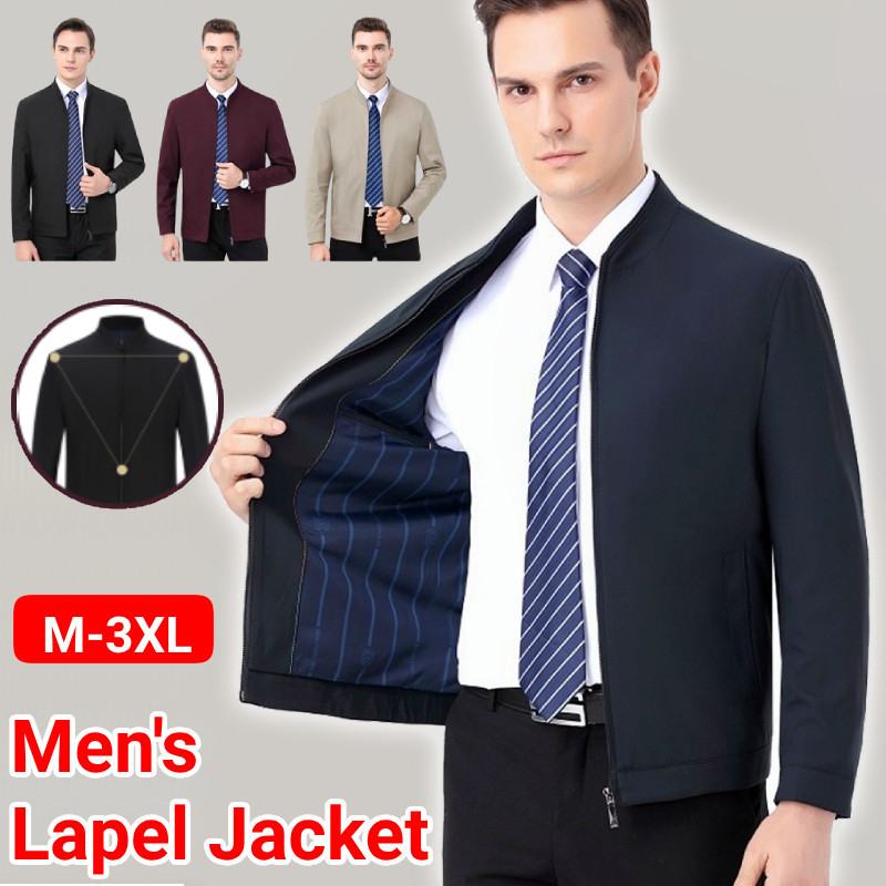 Business Men's Large Size Jacket Men Lapel Dad Jacket Mens Executive ...
