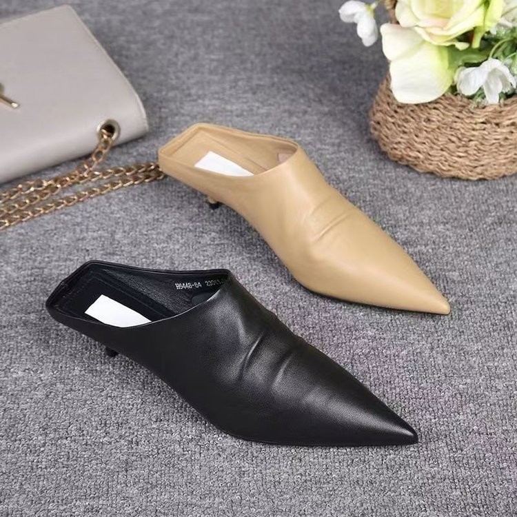Pointed Toe Low Heels Women's Slip-On Rubber PU Stilettos (Smaller than ...