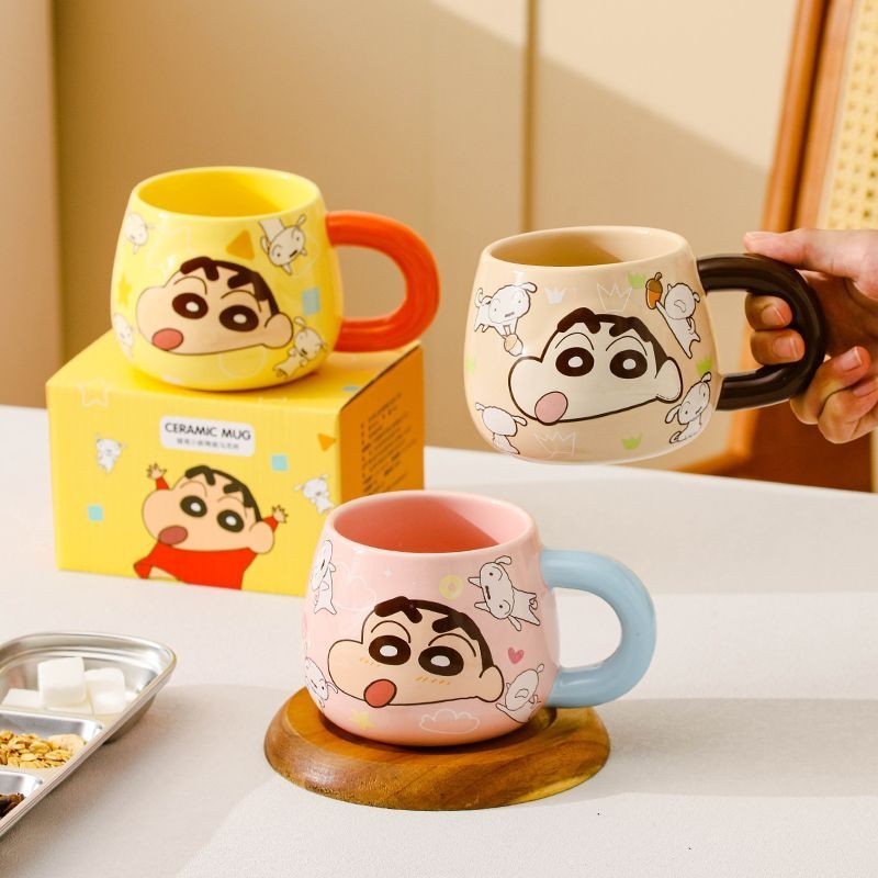 Crayon Shin-chan Cup Ceramic Mug Cartoon Cute Cup Couple Home Water Cup ...