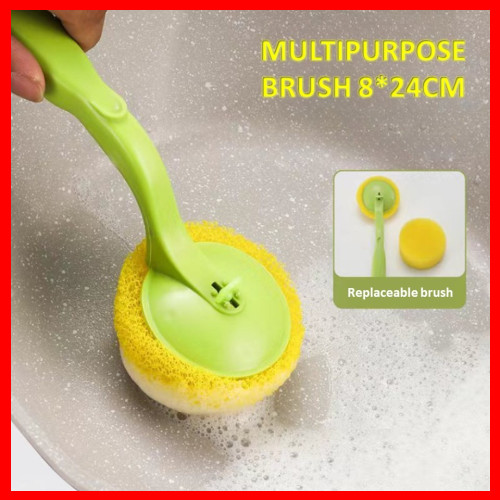HOT!! Kitchen Cleaning Rough Brush Scrubber with Long Handle Clean Sink ...