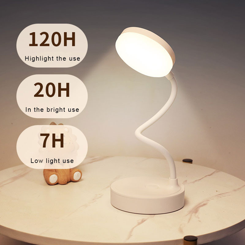 LED Desk Lamp 3 Levels Dimmable USB Rechargeable Battery Powered ...