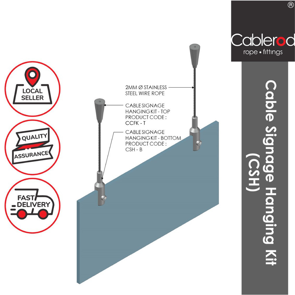 Cable Rod Signage Hanging Kit/Wire Sign Fixing | Shopee Malaysia