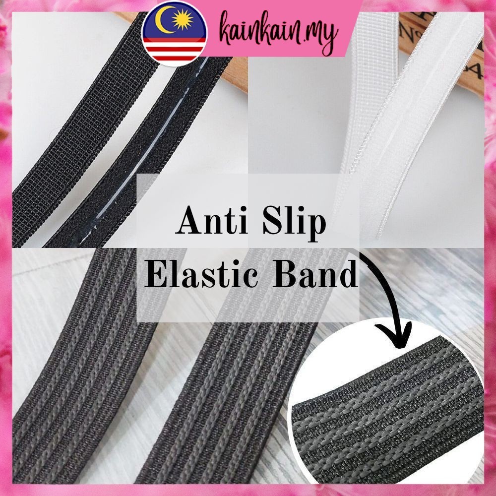 🌸 Anti Slip Elastic Band Getah Black white 1.0cm/ 2.0cm / 2.5cm (70403 ...