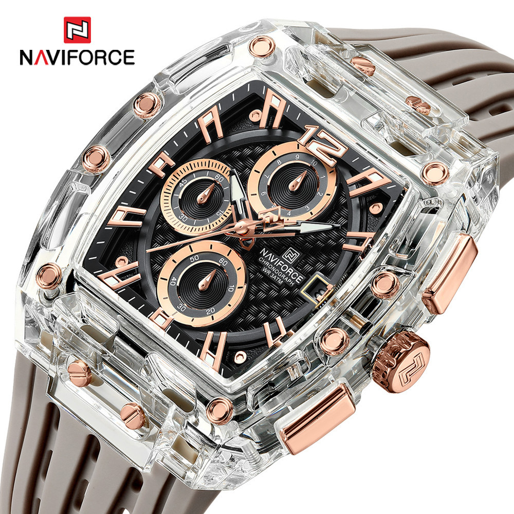 NAVIFORCE NF7105 New Design Transparent Tonneau Quartz Waterproof ...