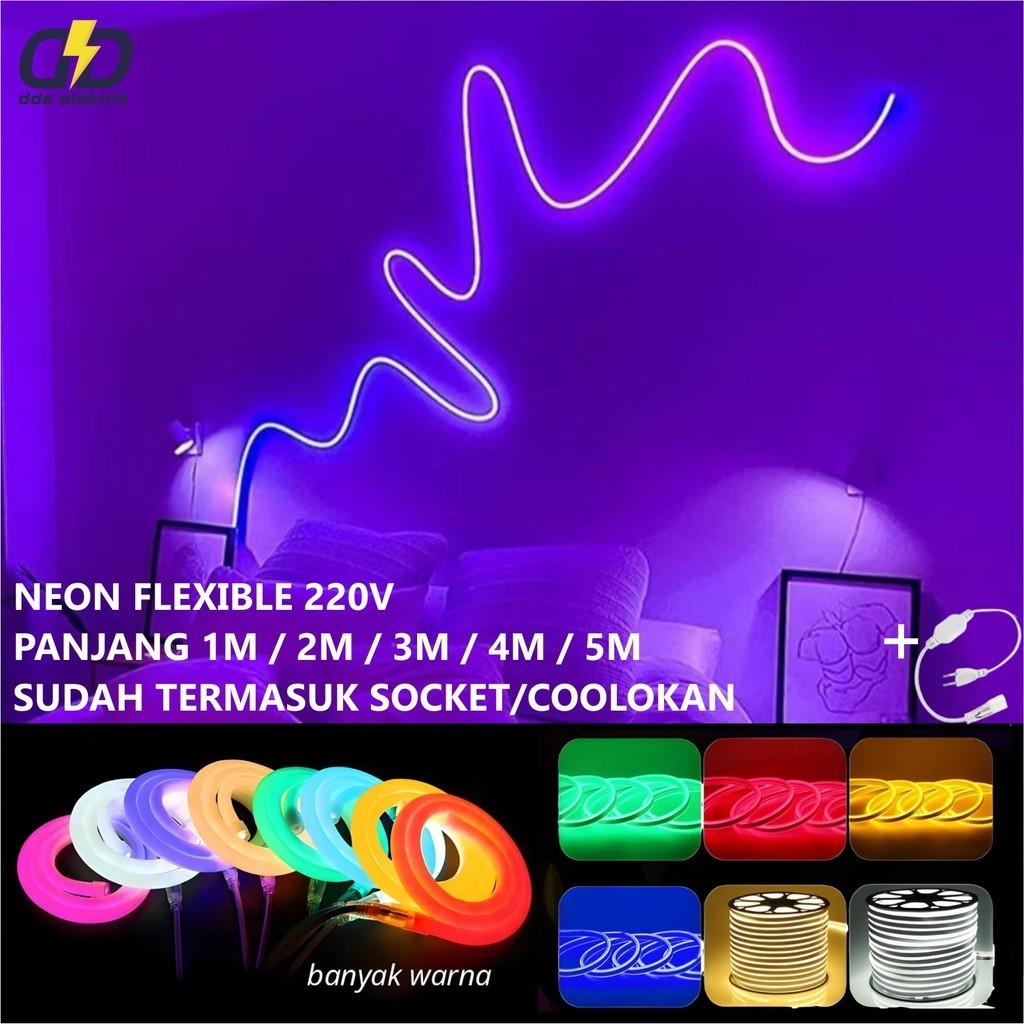 Dds electric Flex Neon Light Package 220v 1m 2m 3m 4m 5m + Socket Just ...