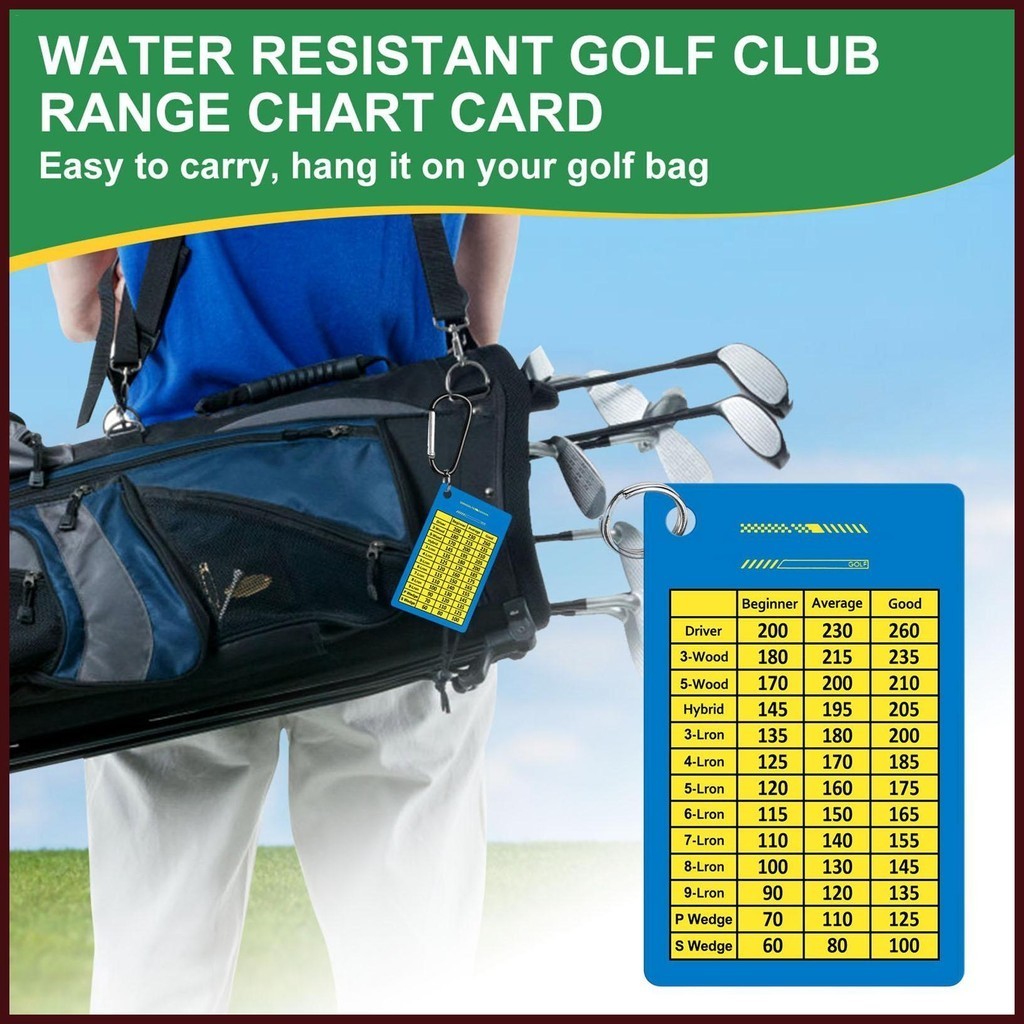 Golf Club Distance Chart Portable Golf Score Cards 2pcs Golf Club Range ...