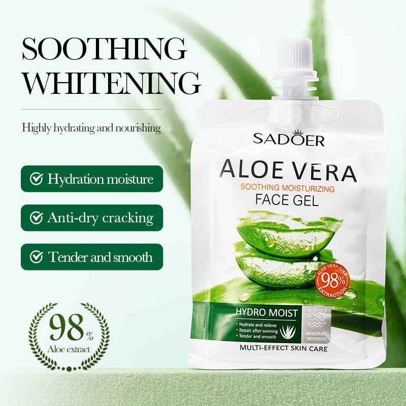 ROREC SADOER Aloe Vera Soothing Moisturizing Face Gel 98% Aloe Vera Extraction Hydrate Relieve ...