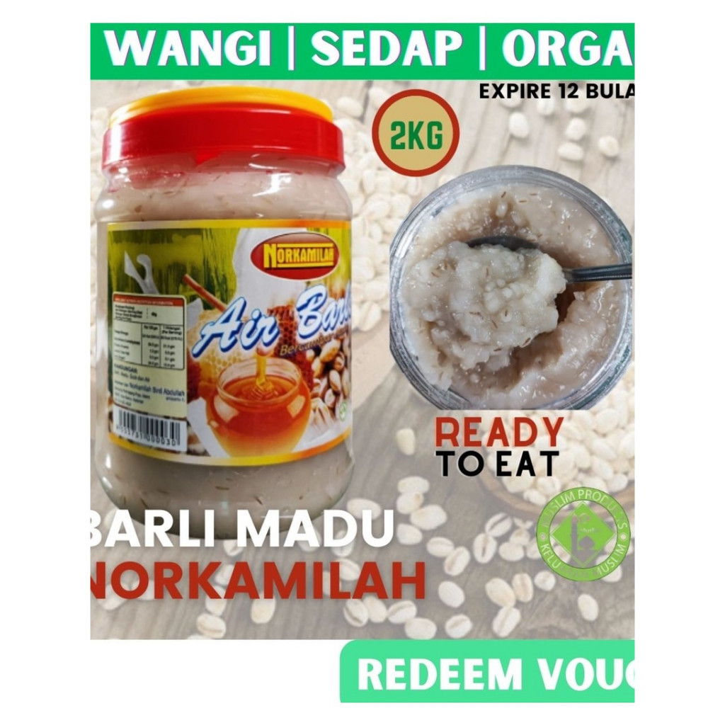 NORKAMILAH Halal 2KG Air Barli Madu Organik Pati Barli Muslim Minuman ...
