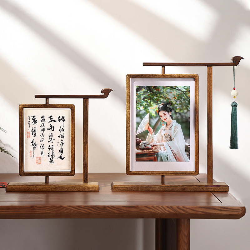 Personalized Rotatable Teak Photo Frame Family Photo Frame Stand Gift ...