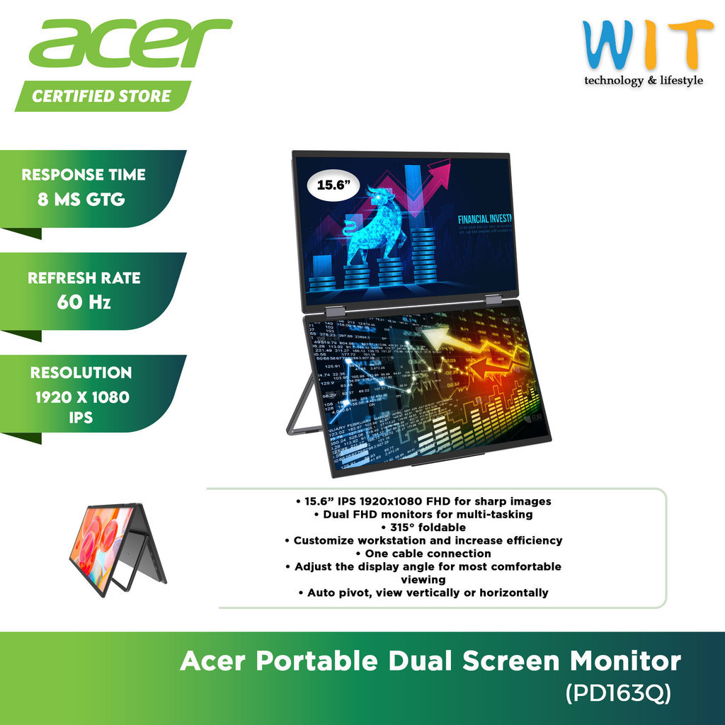 Acer Portable Monitor PD163Q /PM161QB (15.6" (Dual Screen )(single ...