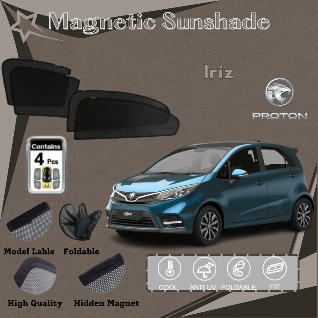 Proton Iriz 2014-2025 Epic Magnetic Sunshade [4 PCS] | Shopee Malaysia