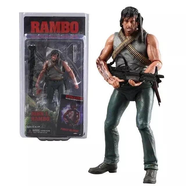 NECA RAMBO First Blood John J Rambo 7" Action Figure Set Stallone IN ...