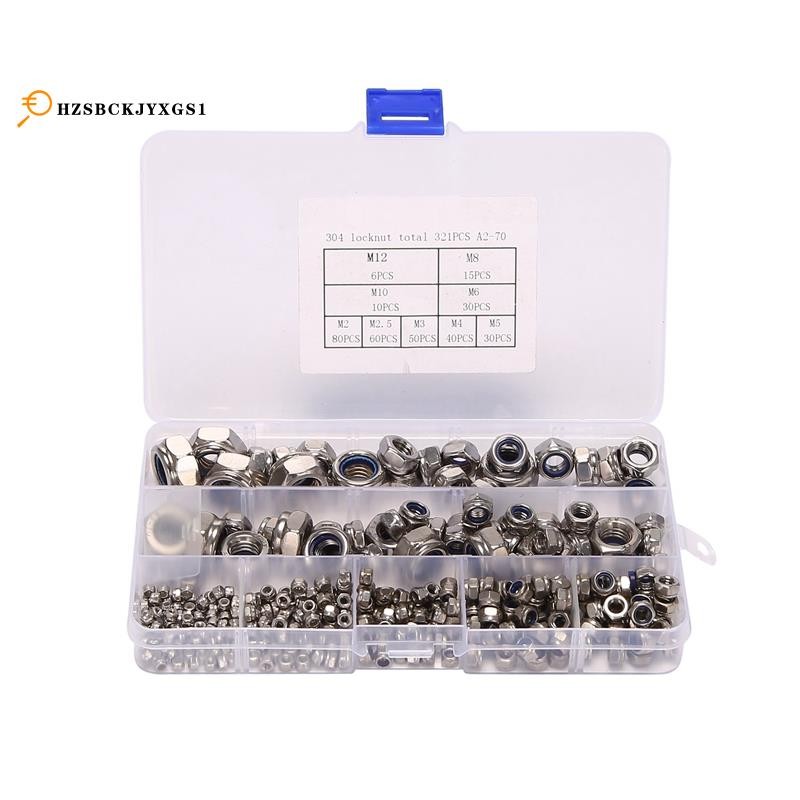 Nylon Lock Nut Stainless Steel M2 M2.5 M3 M4 M5 M6 M8 M10 M12 Hex Hexagon Self Locking Nut ...