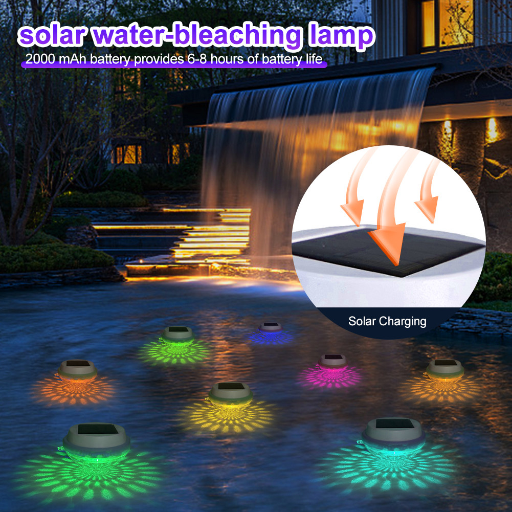 Solar Powered Floating Lights Vibrant RGB Colors Rechargeable Pool ...